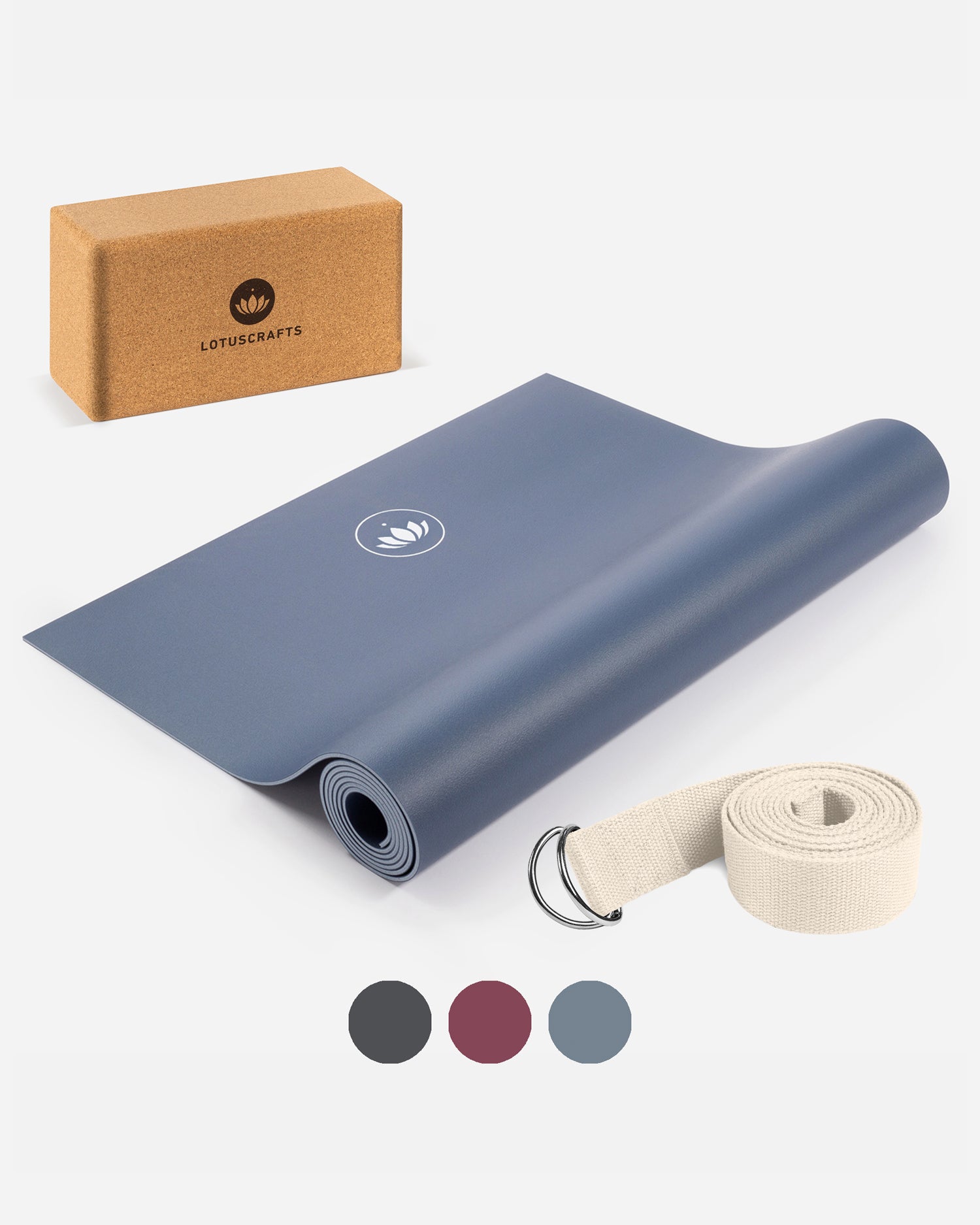 Yoga mat bundle including yoga strap, yoga bag | Beginner set – Lotuscrafts